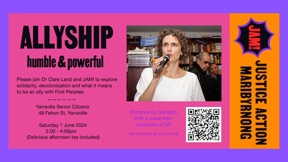Allyship workshop with Dr Clare Land and JAM! | 3CR Community Radio